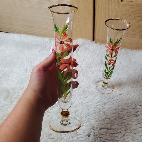 Accents | Vintage Hand Painted Stem Vases | Poshmark
